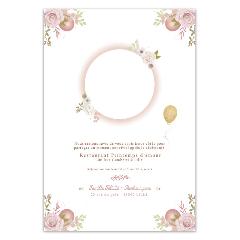 Invitation Baptême - Thème Kraft & Bohème - Mmez Creazioni