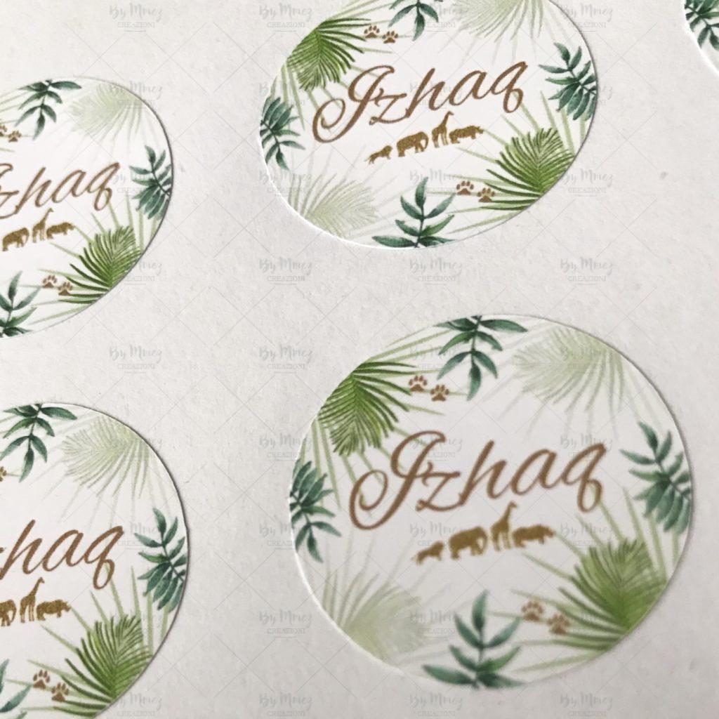 Étiquette autocollante / Stickers - Thème Safari - Mmez Creazioni