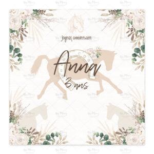 Affiche anniversaire personnalisée - Thème Cheval bohème - Mmez Creazioni