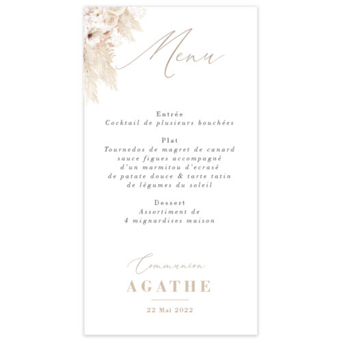 Menu Communion - Fleuries & Lin - Mmez Creazioni