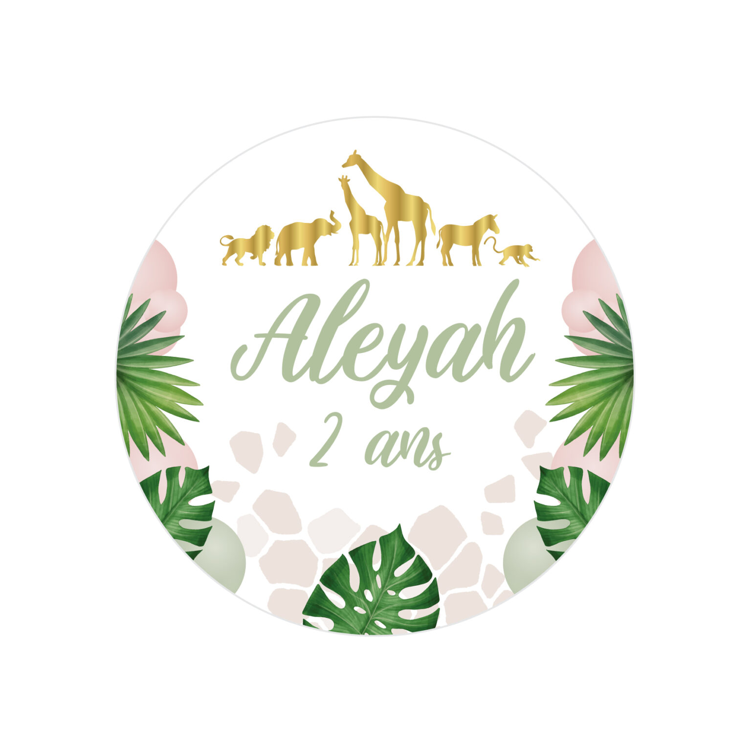 Étiquette autocollante / Stickers - Thème Safari Sauvage - Mmez Creazioni